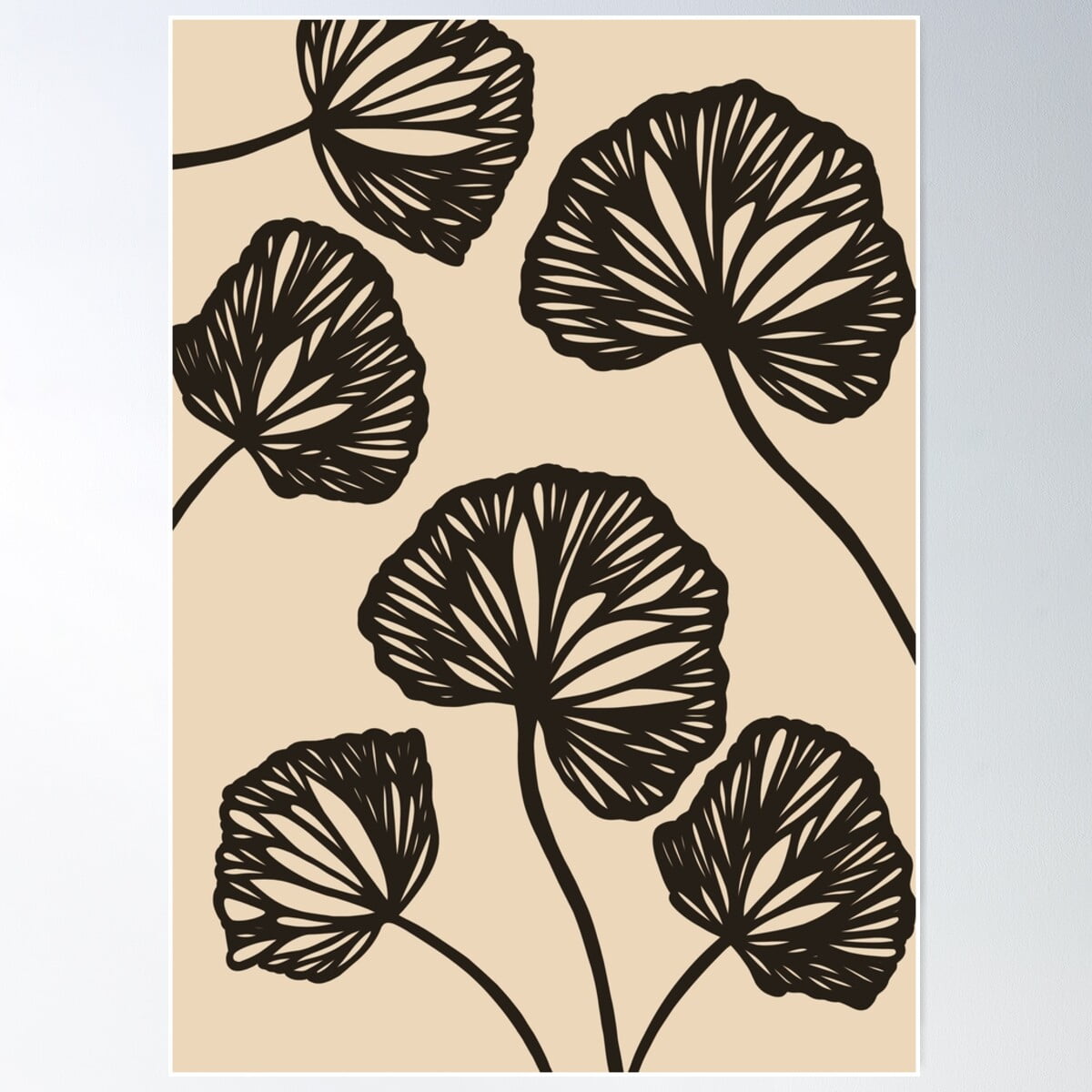 The Flower Pattern Poster Wall Art, Modern Wall Decor For Living Room ...