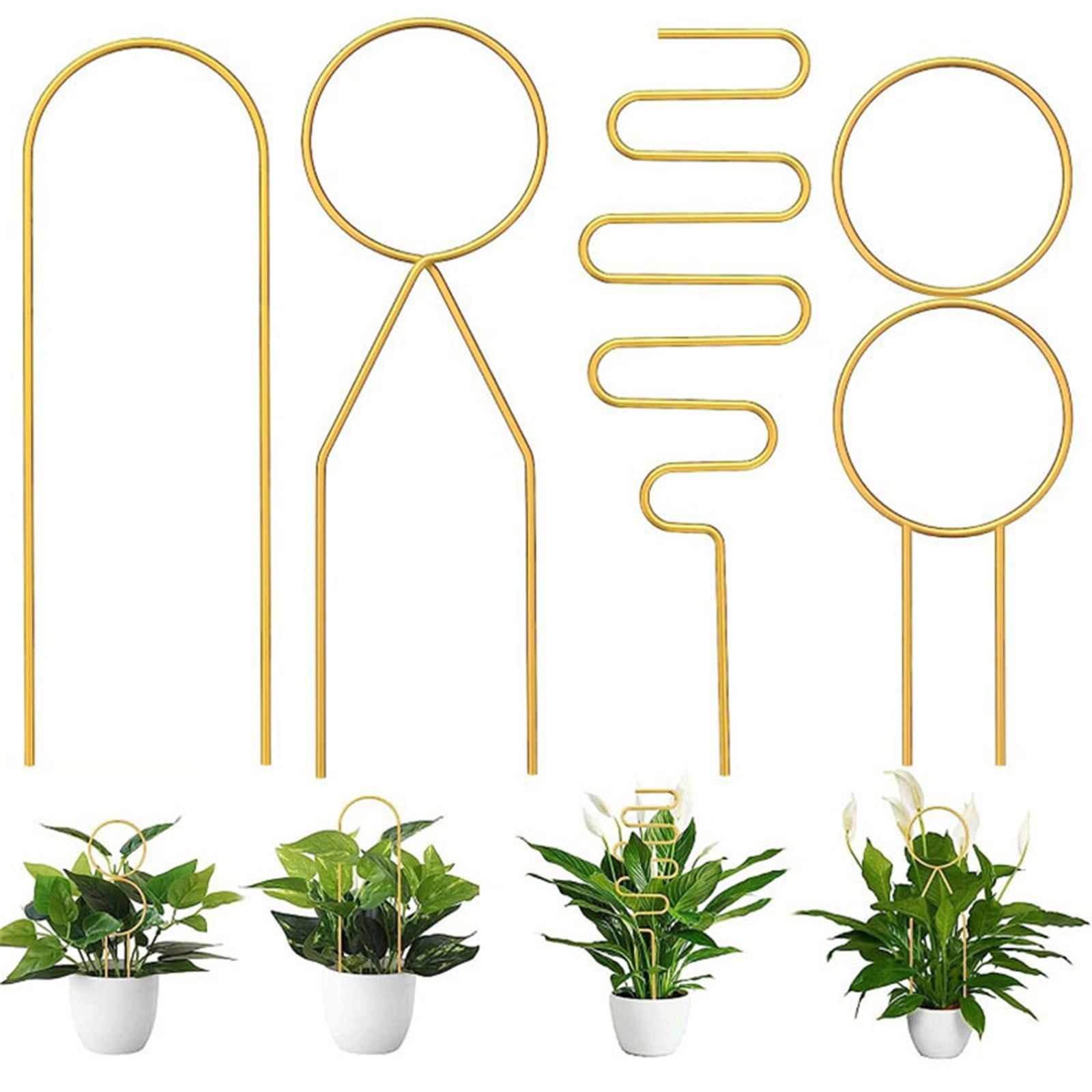 The Flowerpot Stand Is Golden.|Garden Pot Stand Climbing Pergola Hoop ...