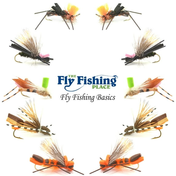 The Fly Fishing Place Basics Collection Dry Fly for Trout, Size 10, (10 ...