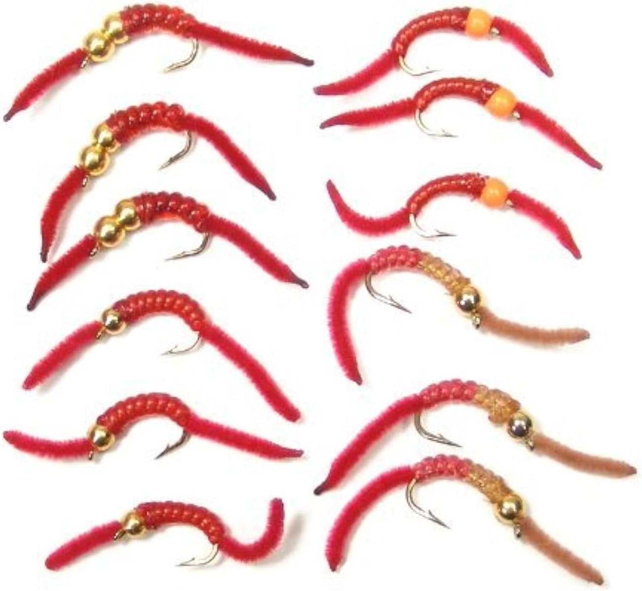 The Fly Fishing Place San Juan Worm Trout Fly Assortment Power Bead ...
