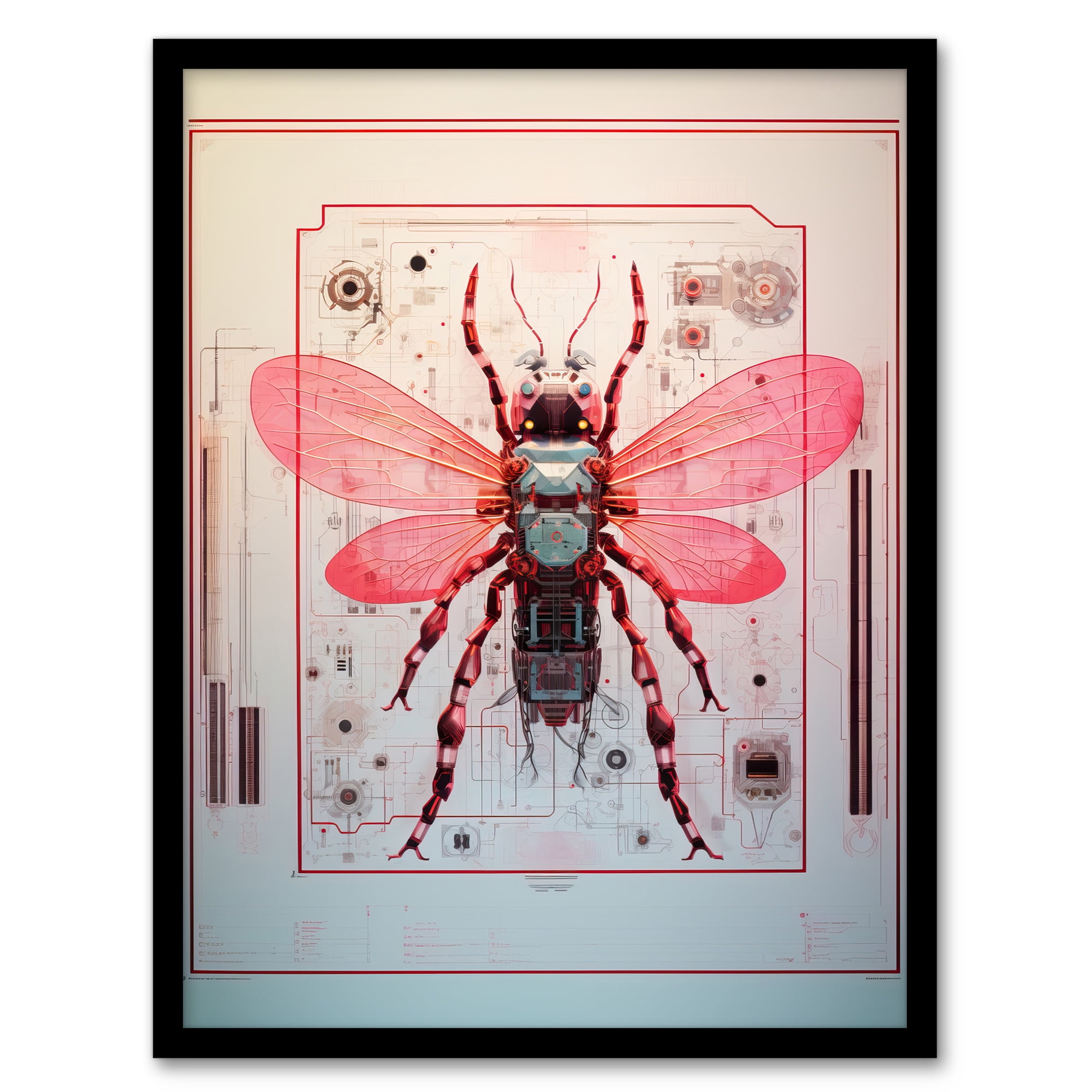 The Fly Spy Robot Hybrid Schematic Blueprint Futuristic Secret Complex ...