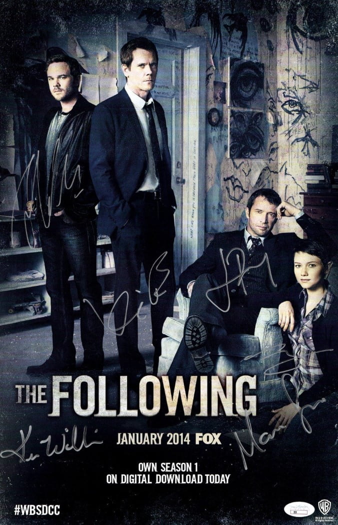 The Following Cast Signed Autograph 11X17 Poster 6 Autos Kevin Bacon ...