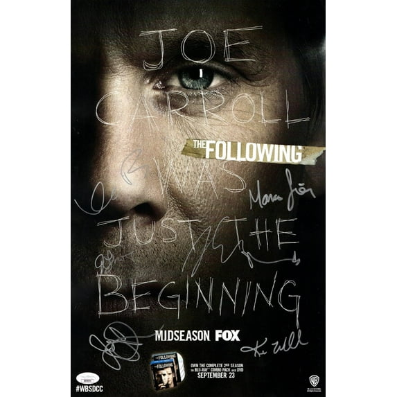 The Following Cast Signed Autograph 11X17 Poster 7 Autos Kevin Bacon ...