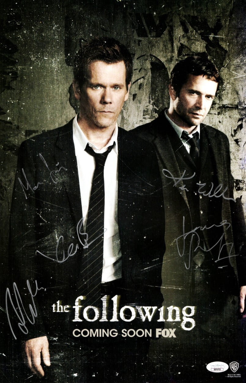 The Following Signed Cast Autographed 11X17 Poster Kevin Bacon +4 JSA ...