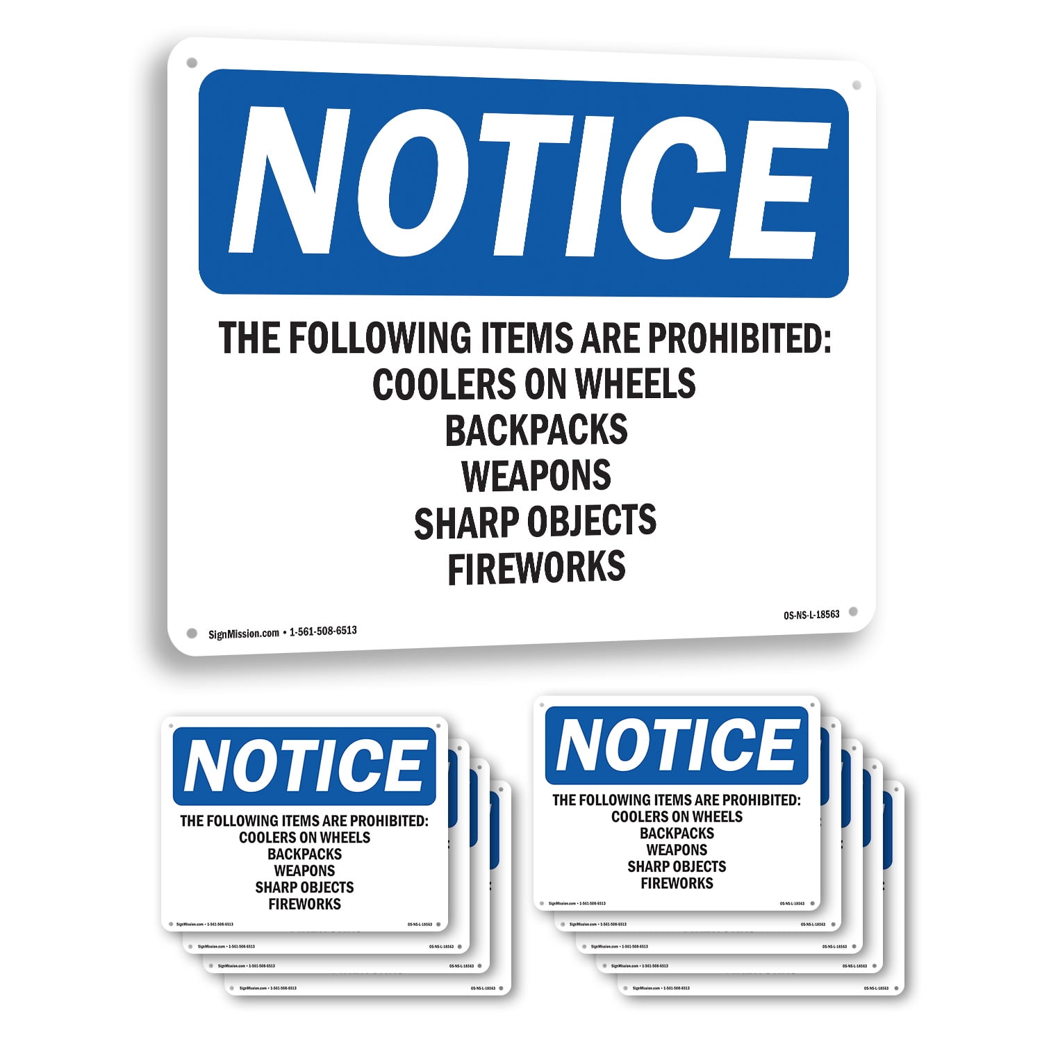 The Following Items Are Prohibited Coolers OSHA Notice Rigid Plastic ...