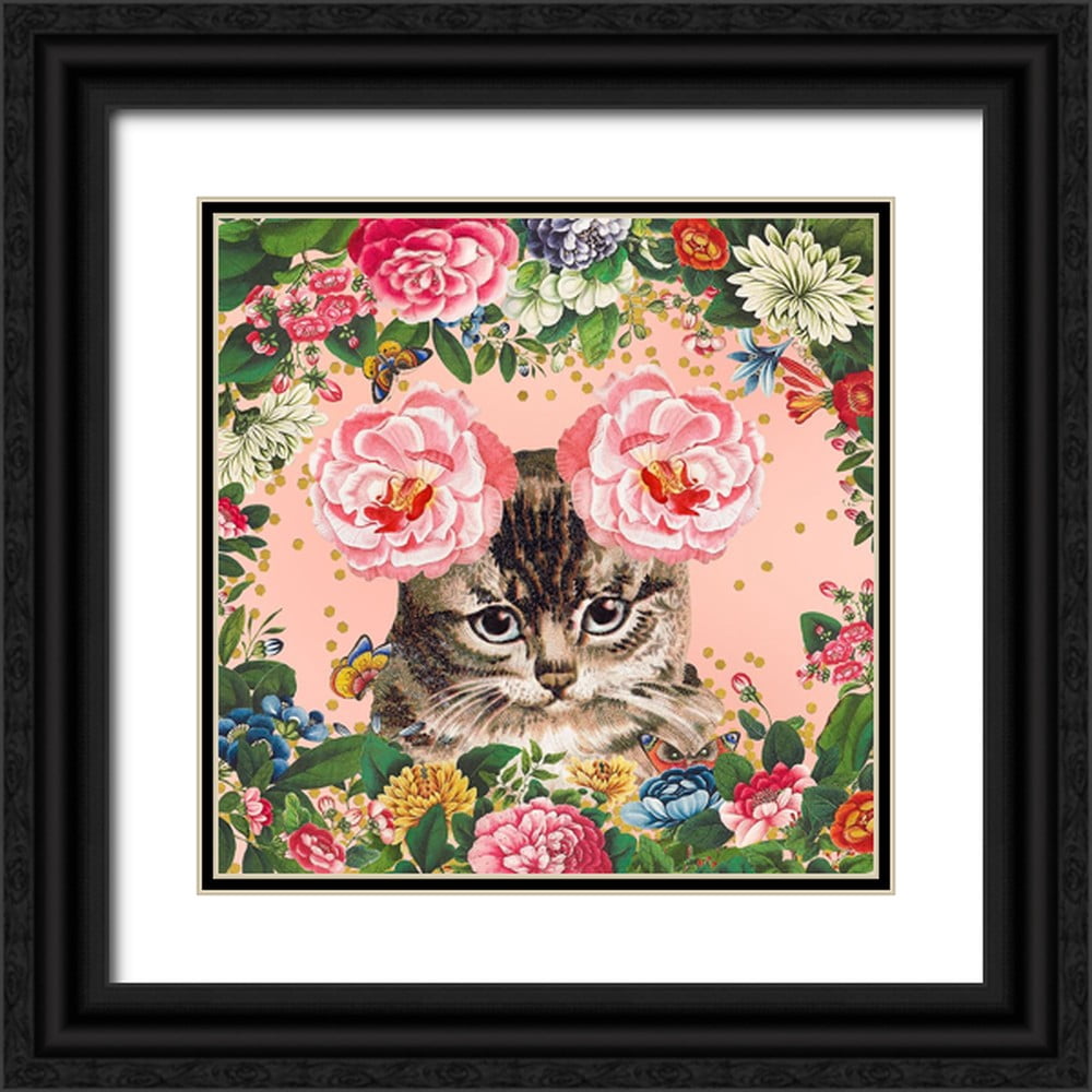 The Font Diva 12x12 Black Ornate Wood Framed with Double Matting Museum ...