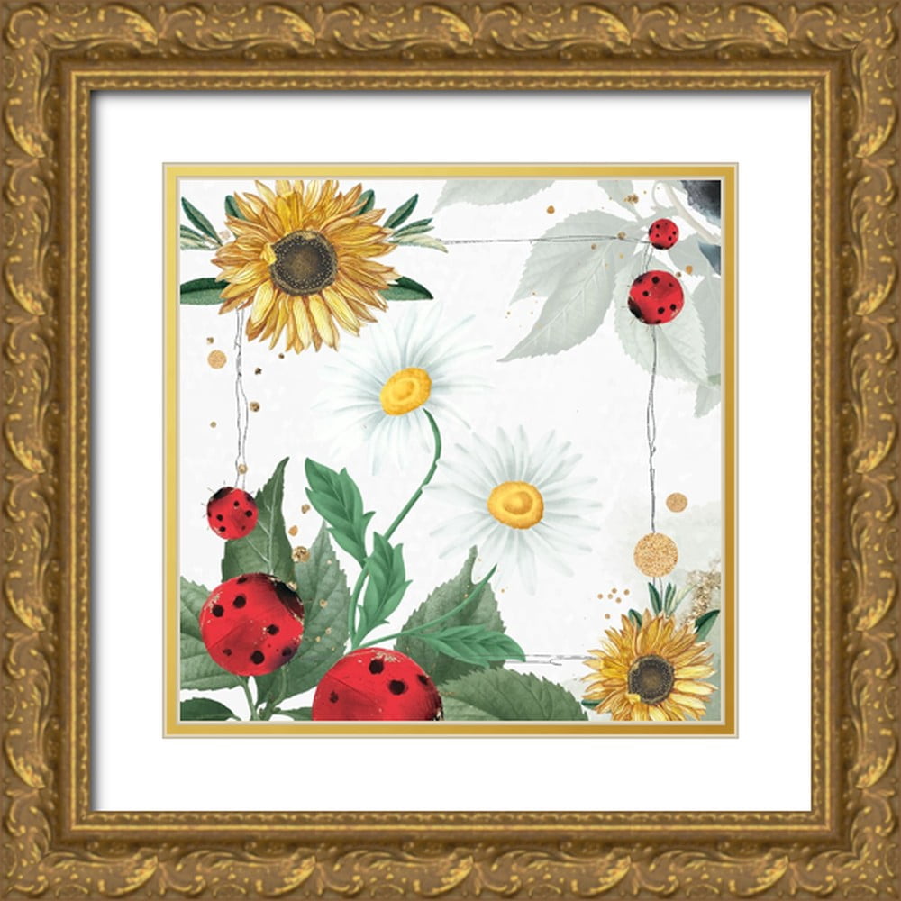 The Font Diva 12x12 Gold Ornate Wood Framed with Double Matting Museum ...