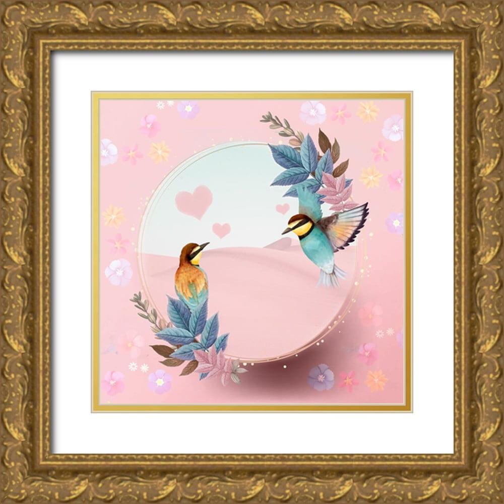 The Font Diva 12x12 Gold Ornate Wood Framed with Double Matting Museum ...