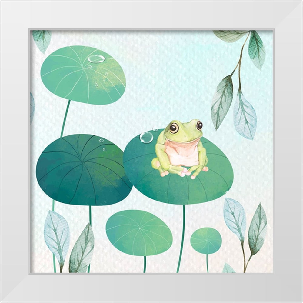 The Font Diva 12x12 White Modern Wood Framed Museum Art Print Titled - Rainforest Ribbit ...