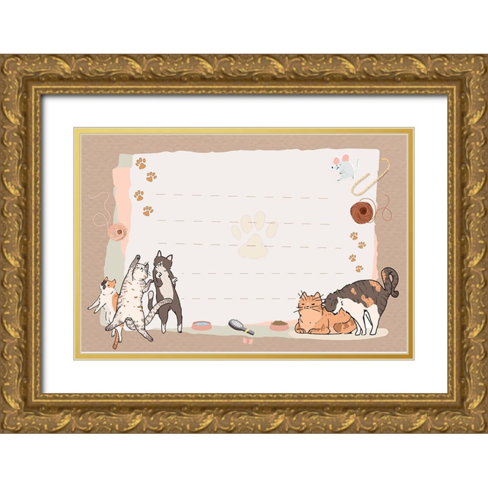 The Font Diva 14x11 Gold Ornate Wood Framed with Double Matting Museum Art Print Titled ...