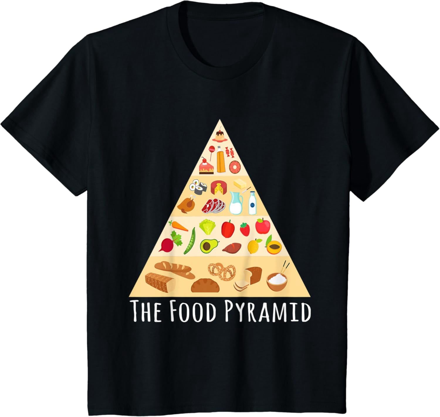 The Food Pyramid I Food Healthy Eating Children T-Shirt - Walmart.com