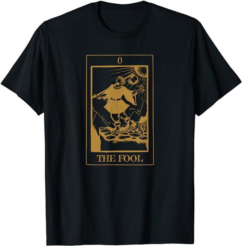 The Fool Tarot Card 0 Retro Vintage Line Art T-Shirt - Walmart.com
