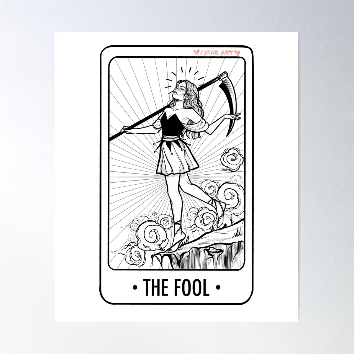 The Fool - Tarot Card Poster Wall Art, Modern Wall Decor For Living ...
