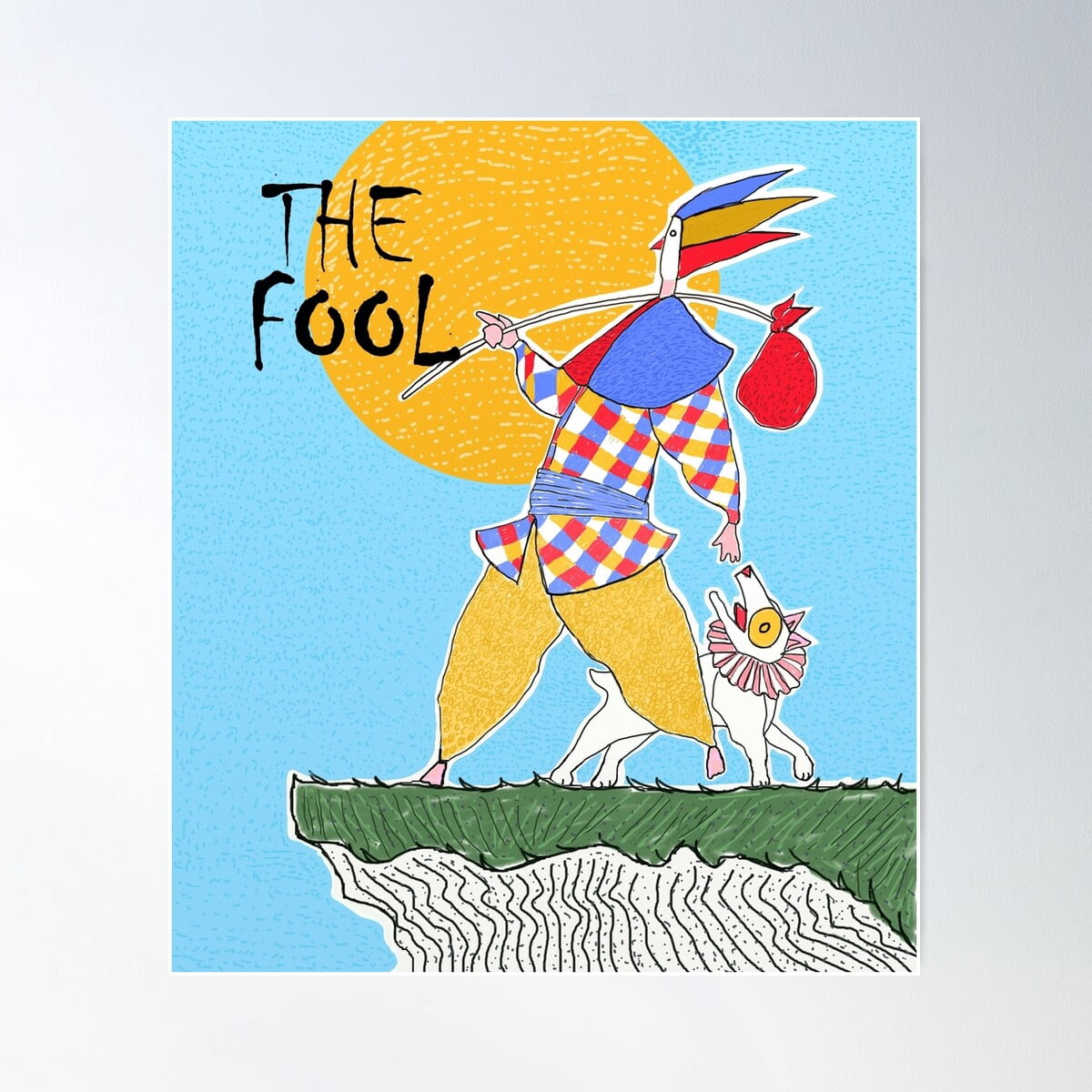 The Fool Tarot Card Poster Wall Art, Modern Wall Decor For Living Room ...
