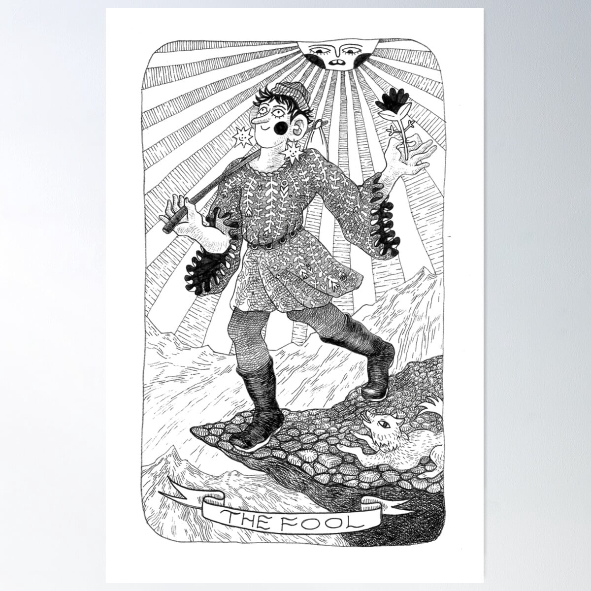 The Fool Tarot Card Poster Wall Art, Modern Wall Decor For Living Room ...