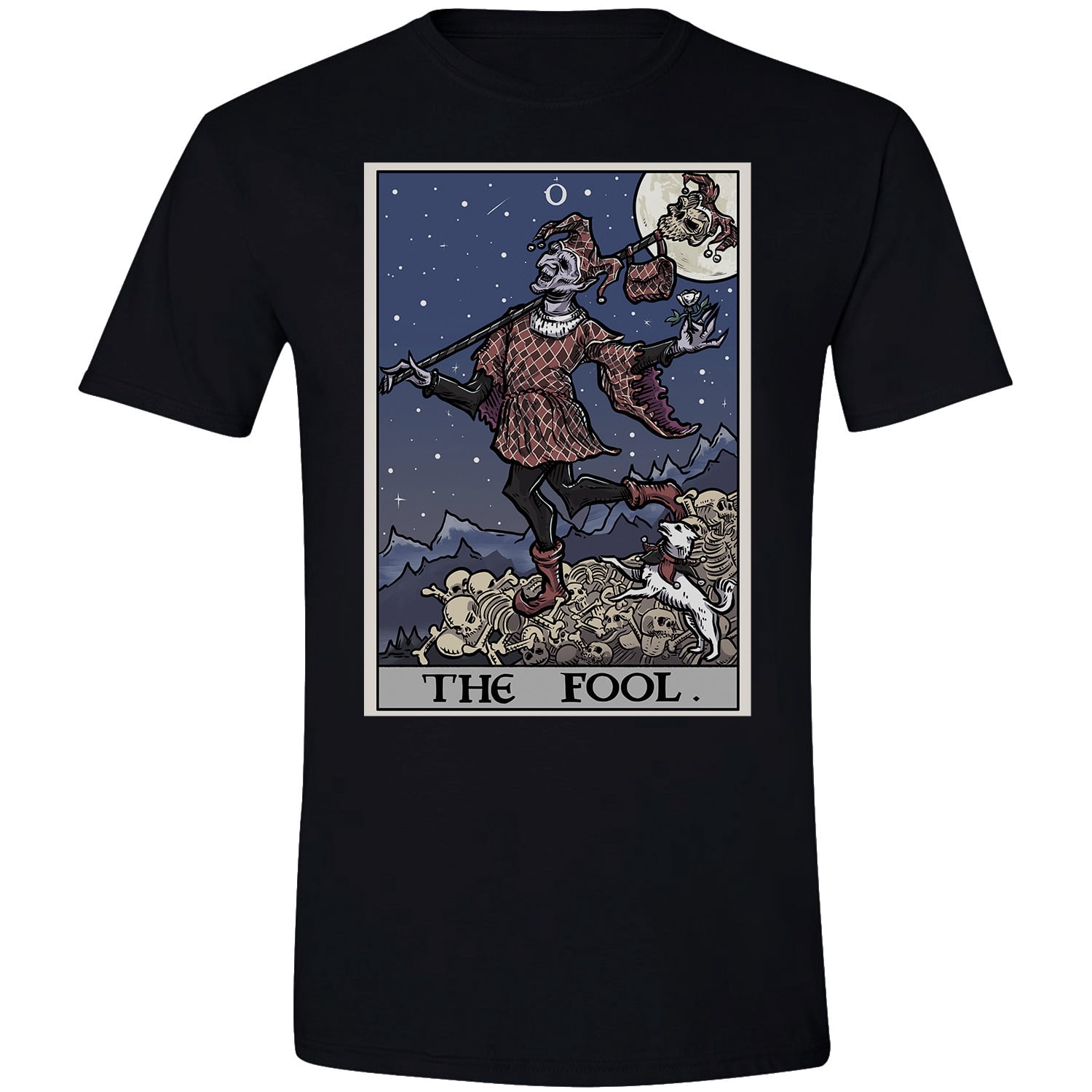 The Fool Tarot Card Shirt | Court Jester Gothic Graphic Tee | Halloween ...