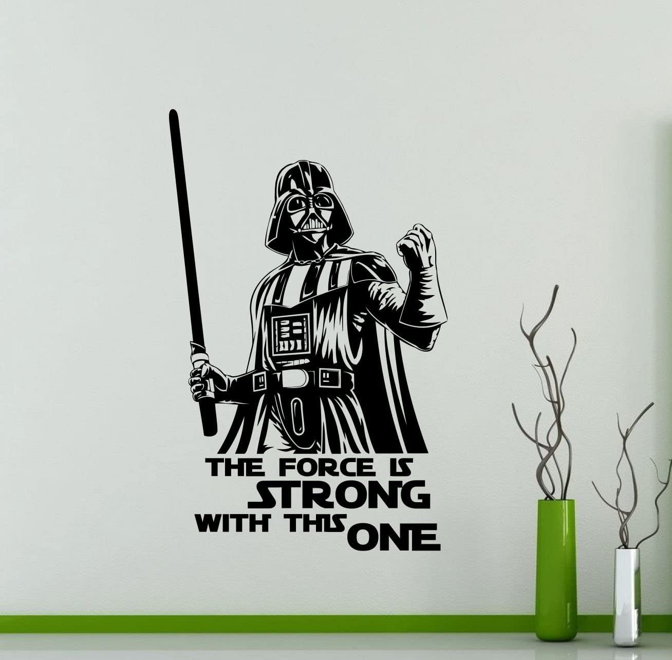The Force is Strong with This One Darth Vader Wall Vinyl Decal Quote ...