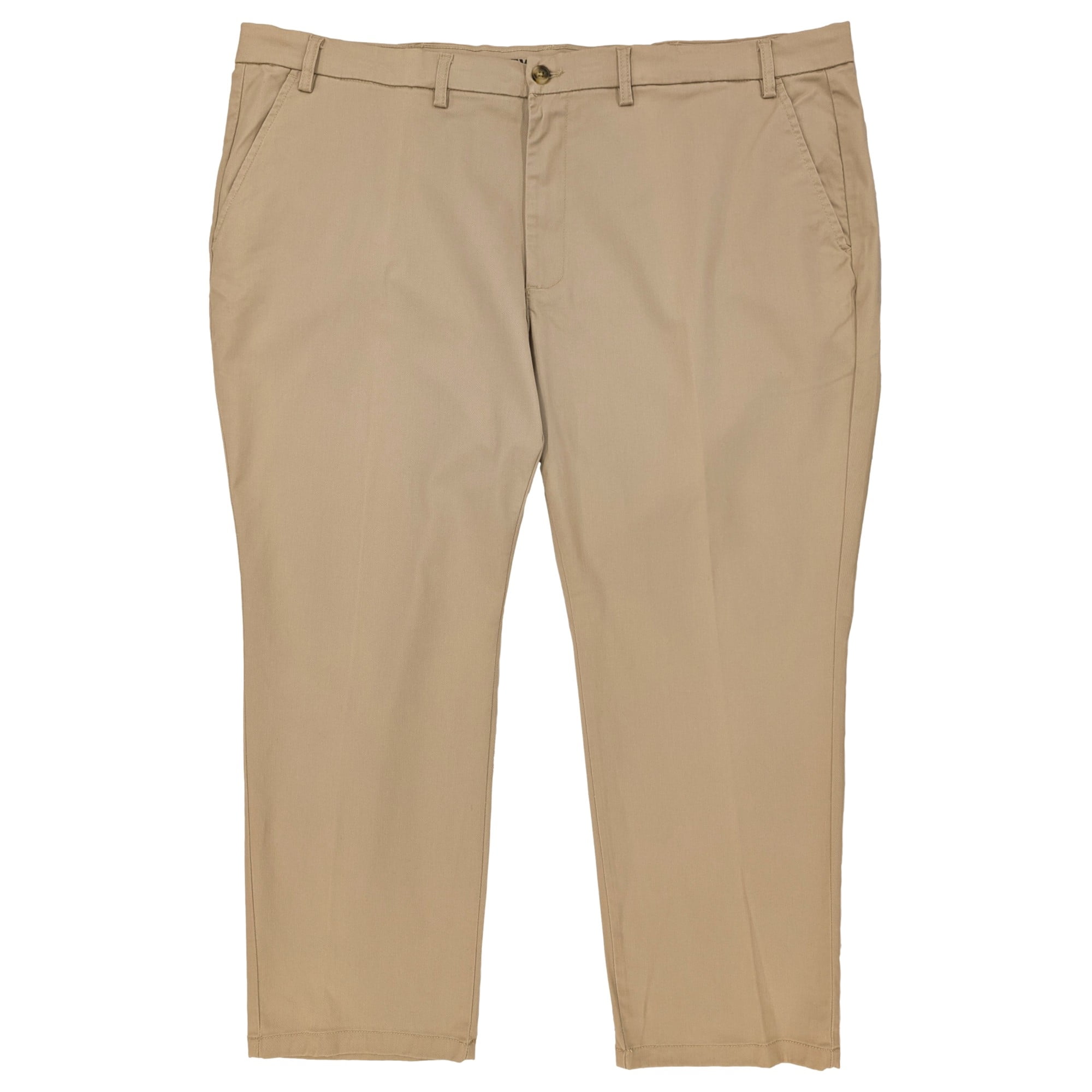 The Foundry Mens Big & Tall Khaki Straight Fit Elastic Waist Pants ...