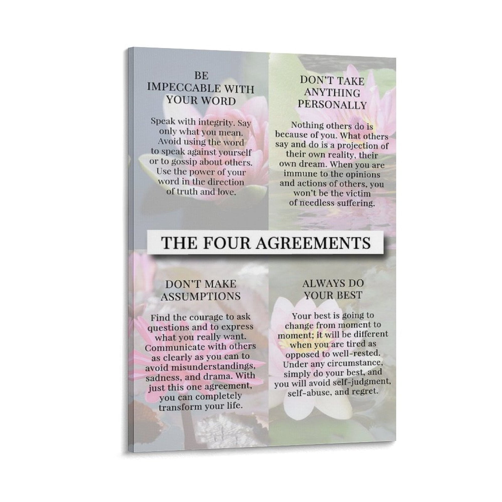 The Four Agreements Poster for Kids Poster Decorative Painting Canvas ...