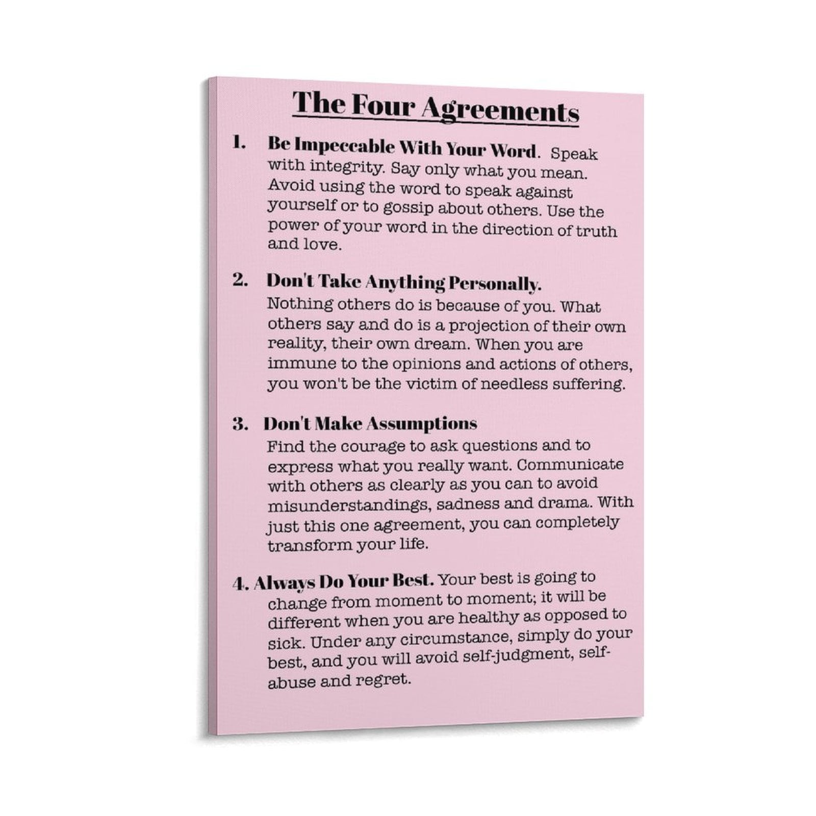 The Four Agreements Wall Art Room Aesthetic Poster Print Art Wall ...