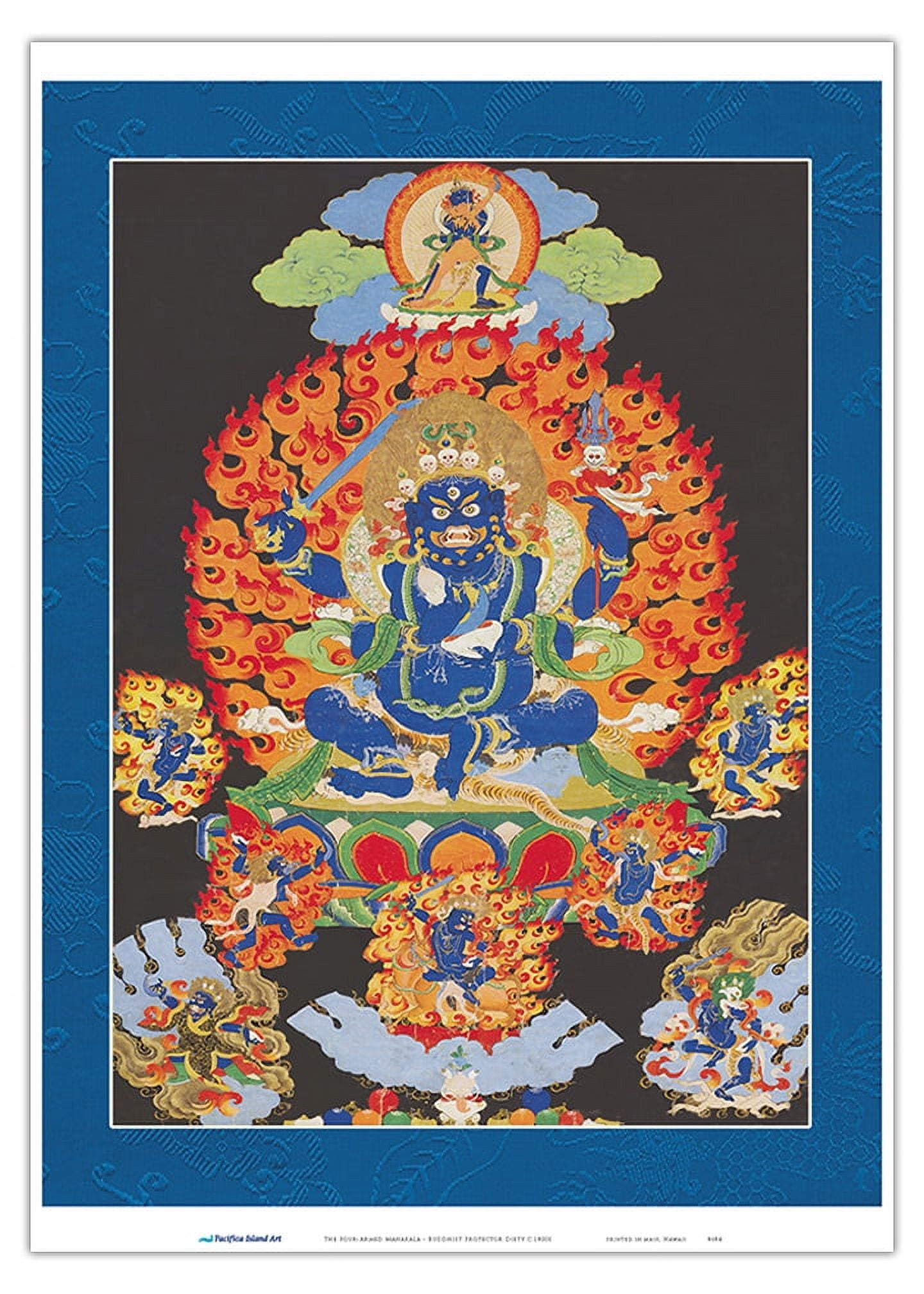 The Four-Armed Mahakala - Buddhist Protector Deity - Vintage Tibetan ...