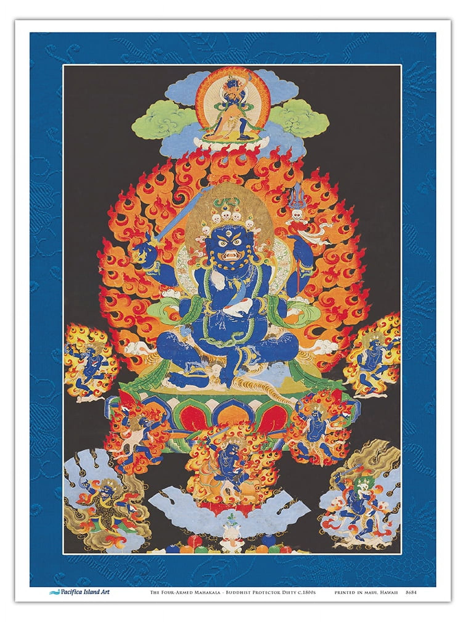 The Four-Armed Mahakala - Buddhist Protector Deity - Vintage Tibetan ...