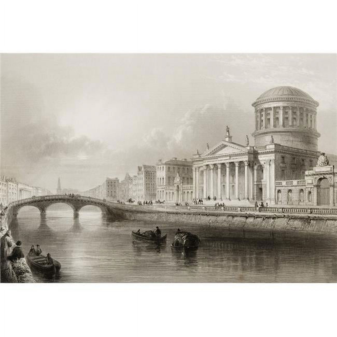 The Four Courts Dublin Ireland Drawn by Whbartlett Engraved by Ej ...
