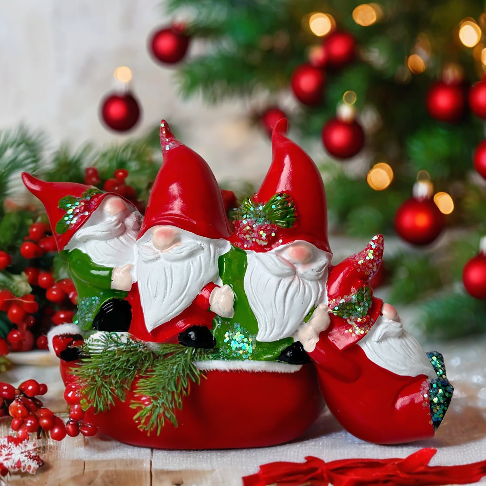 The Four Dwarfs Santa Resin Decoration Christmas Gnome Four Dwarfs ...