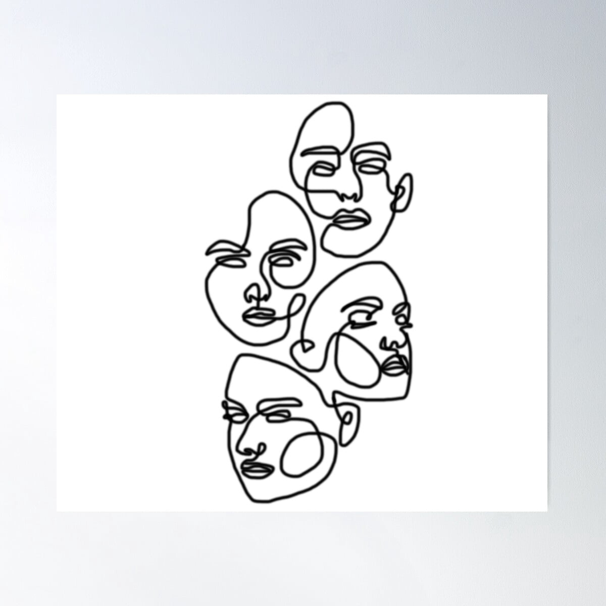 The Four Faces Poster Wall Art, Modern Wall Decor For Living Room ...