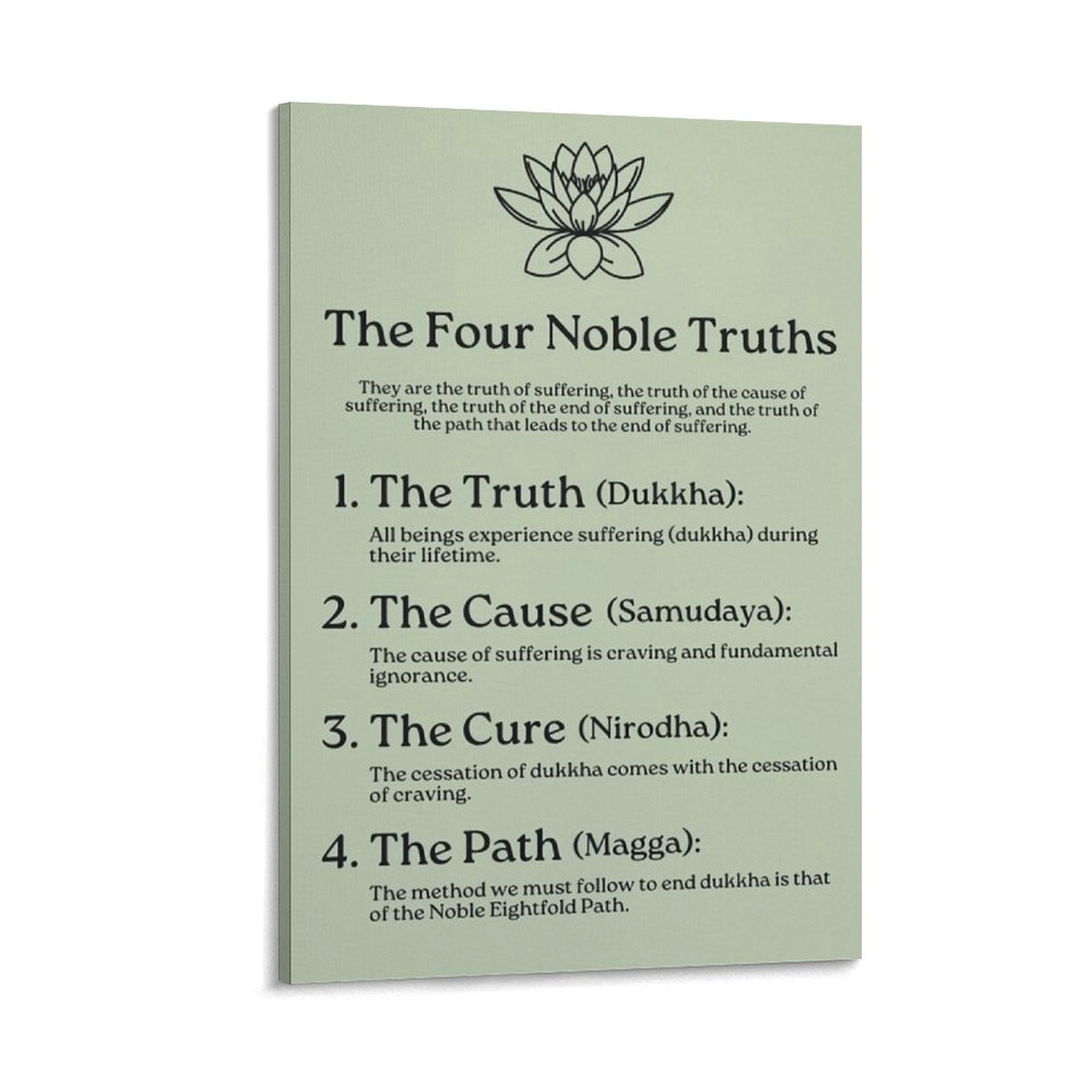 The Four Noble Truths Art Poster Posters Art Print Wall Photo Paint ...
