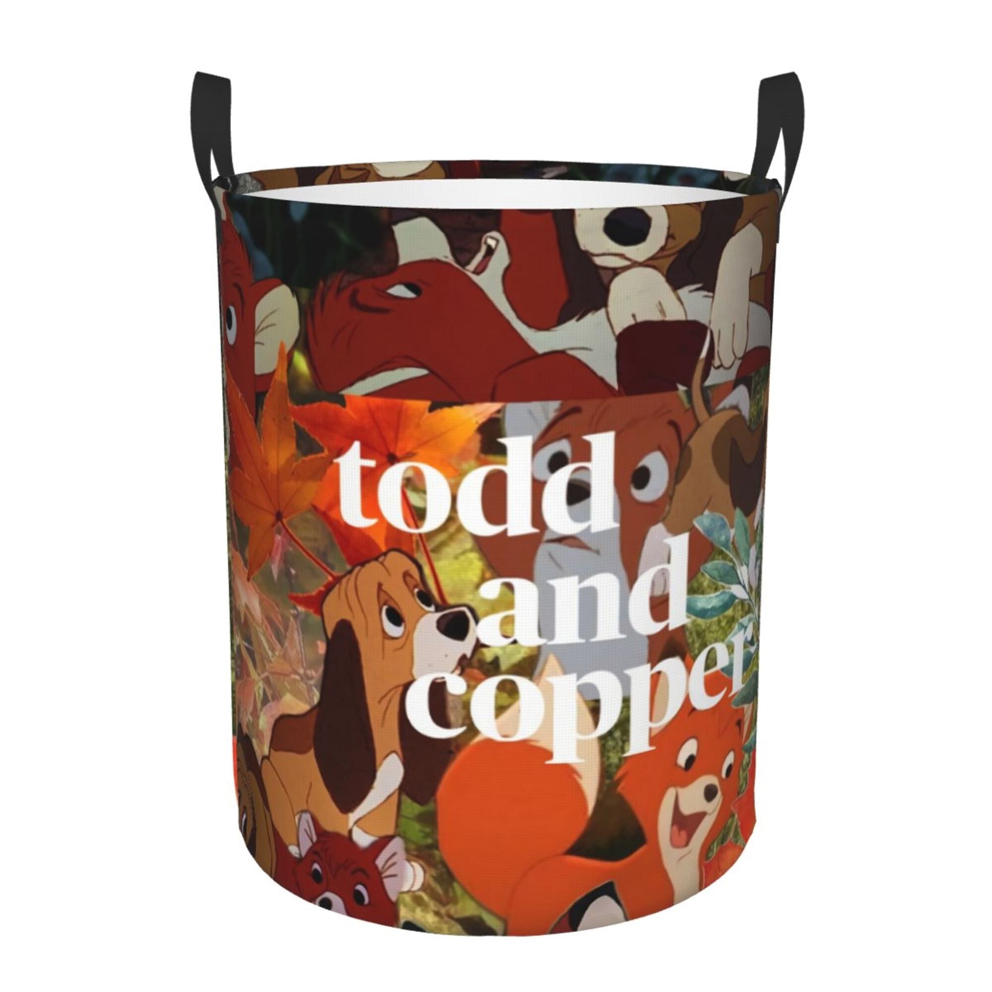 Laundry Hamper Cartoon Circular Foldable Basket With Handle, Clothes ...
