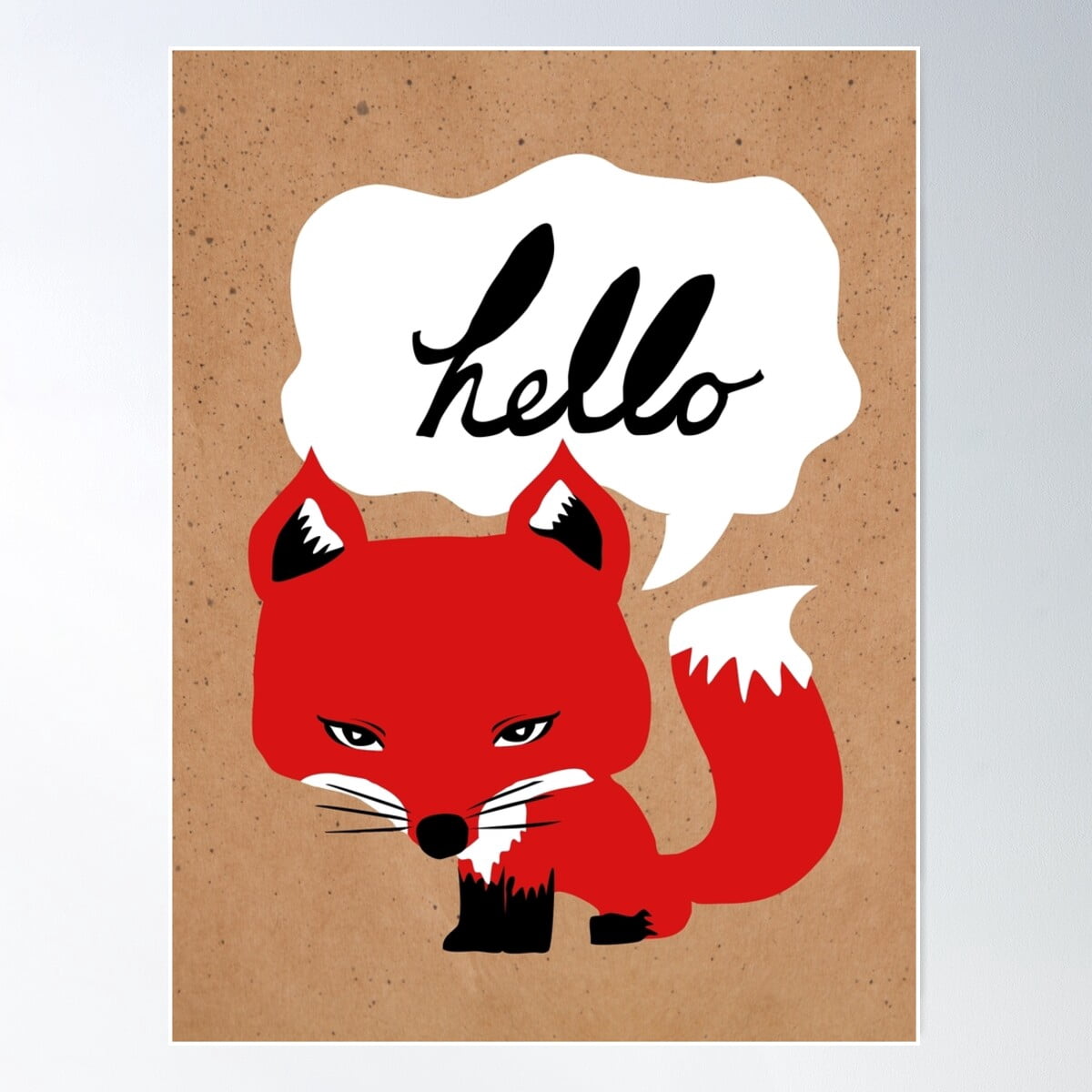 The Fox Says Hello Poster Wall Art, Modern Wall Decor For Living Room ...