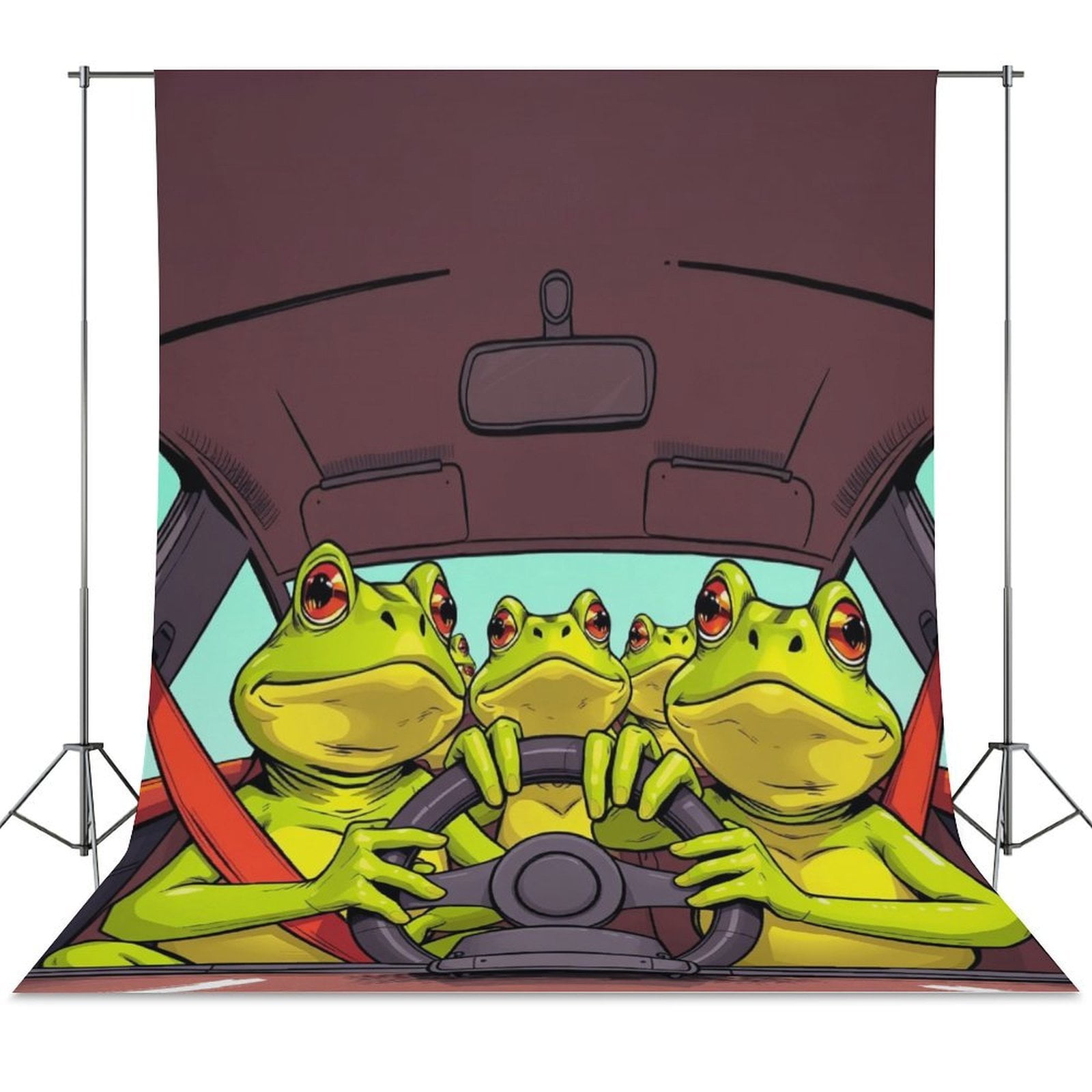 The Frog Driving A Car Photography Backdrops Adult Photostudio Props ...