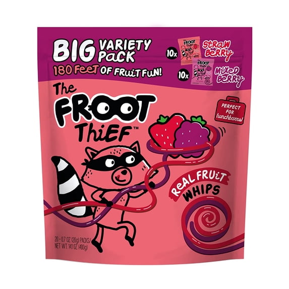 THE FROOT THIEF Real Fruit Whips, Strawberry and Mixed Berry, Vegan ...