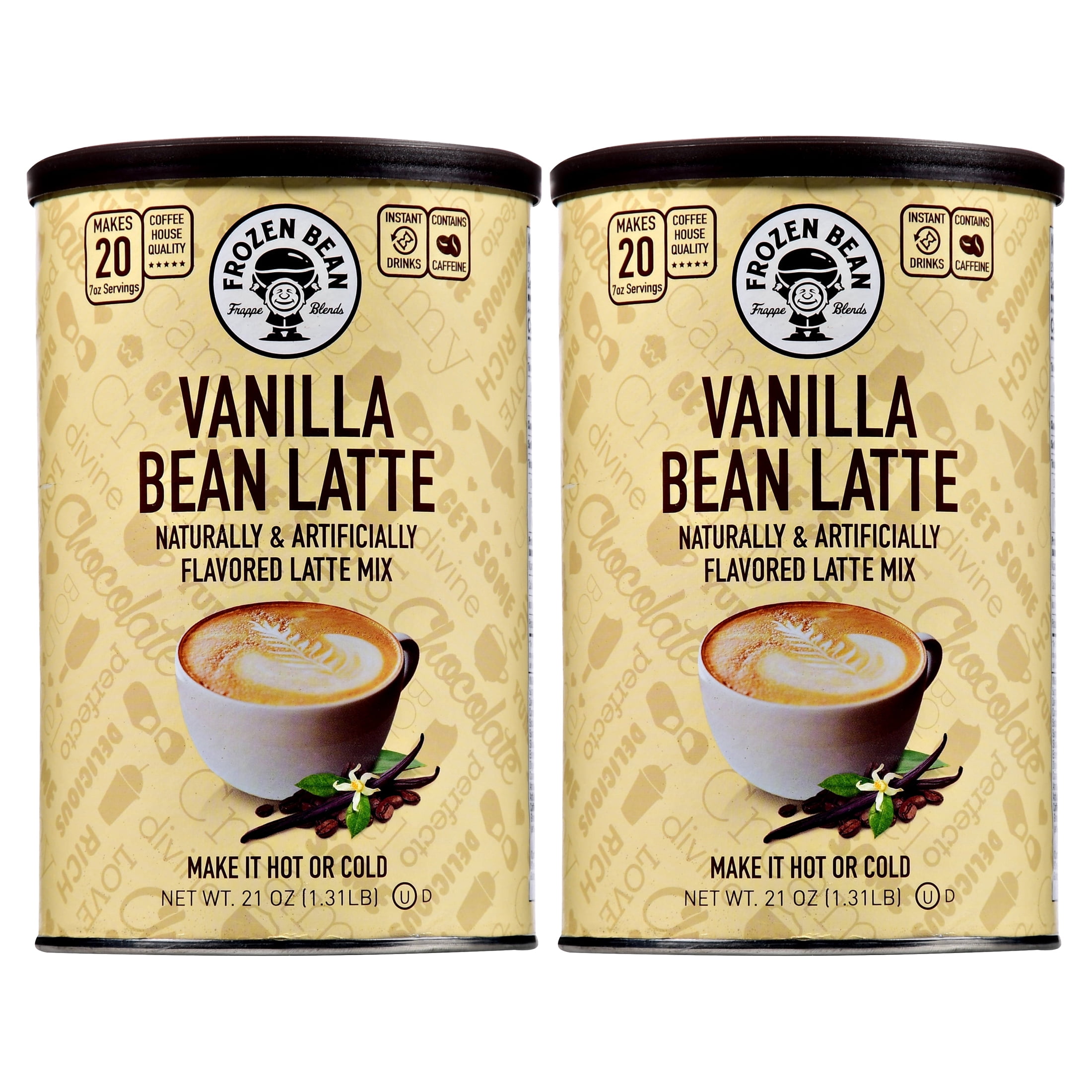 (2 pack) The Frozen Bean Vanilla Bean Latte Deluxe Frappe Coffee Mix ...