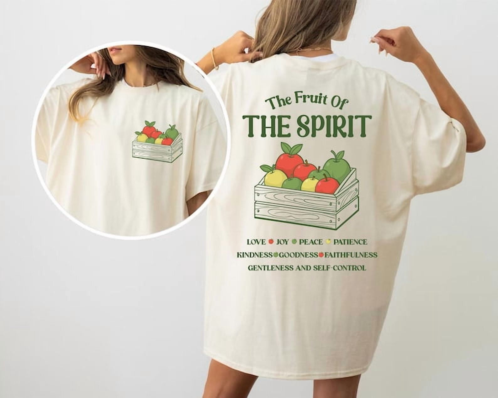 The Fruit Of The Spirit Tshirt, Christian Shirt, Bible Verse Shirt, Christian Apparel Apple Top ...