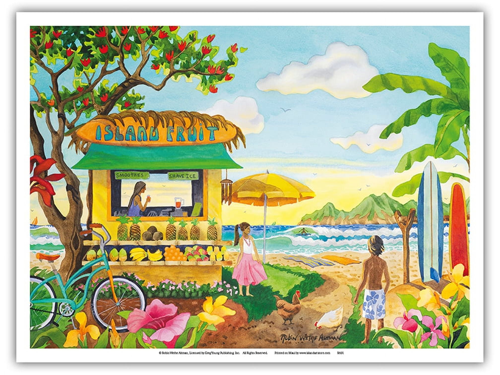 The Fruit Stand at the Beach - Tropical Paradise - Hawaii - Hawaiian ...
