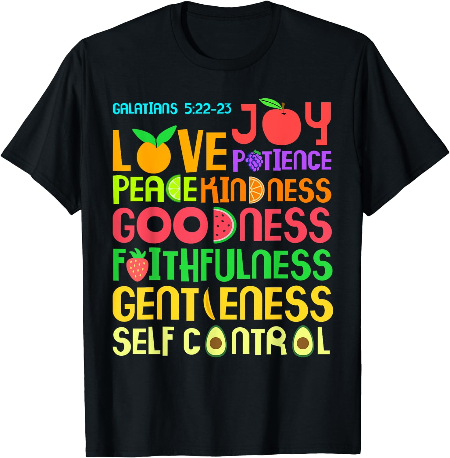 The Fruit of The Spirit T-Shirt - Christian Bible Verse Tee - Walmart.com