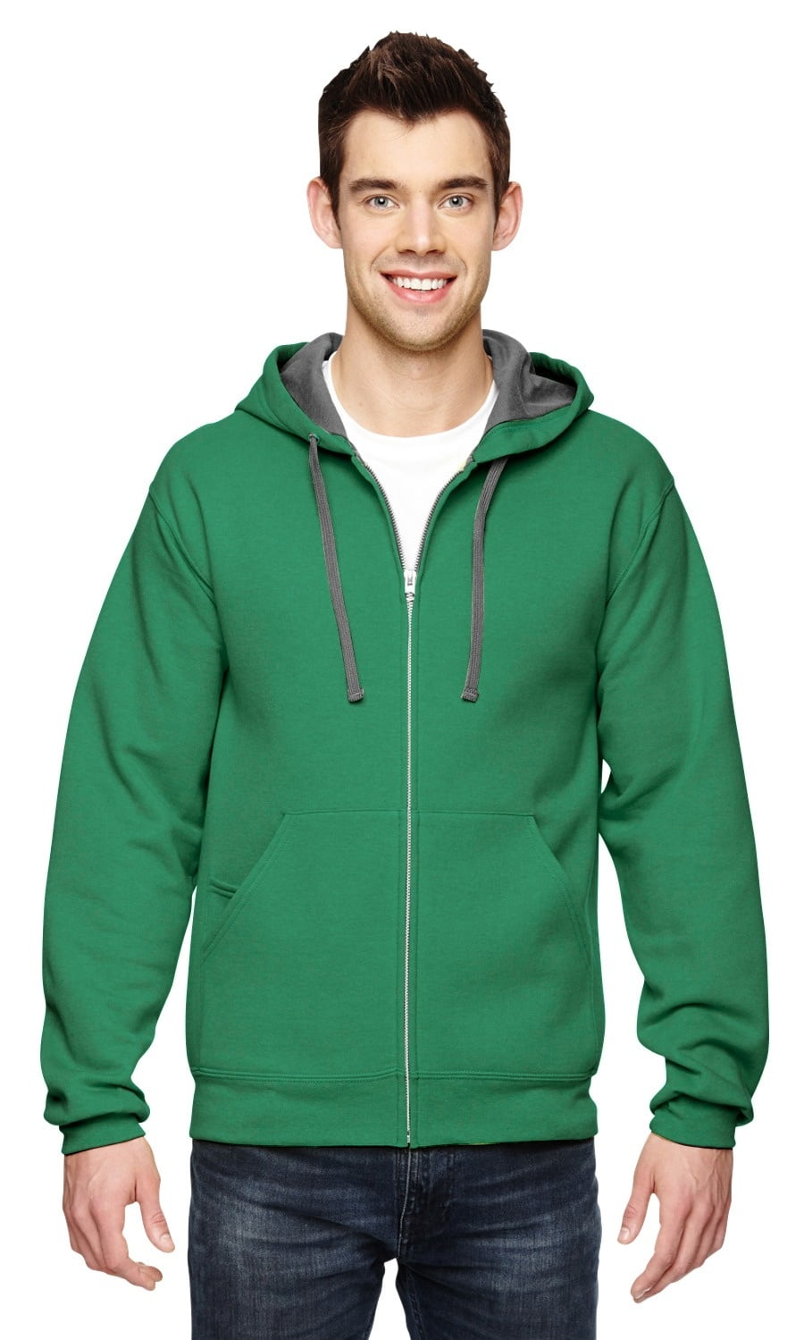 The Fruit of the Loom Adult 72 oz Sofspun Full-Zip Hooded Sweatshirt - CLOVER - XL - Walmart.com