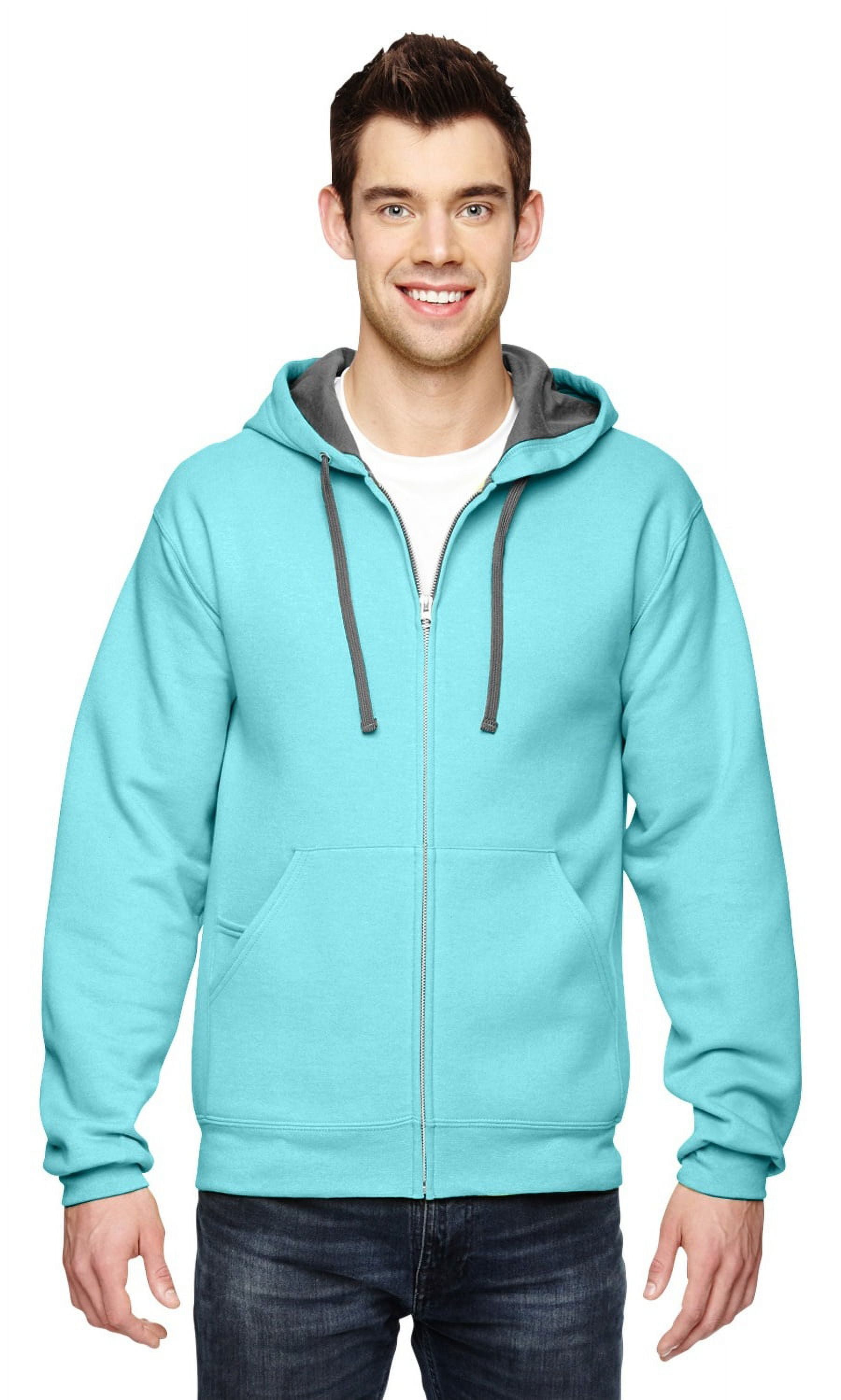Fruit of the Loom - Sofspun Hooded Full-Zip Sweatshirt - SF73R, Scuba Blue, S - Walmart.com