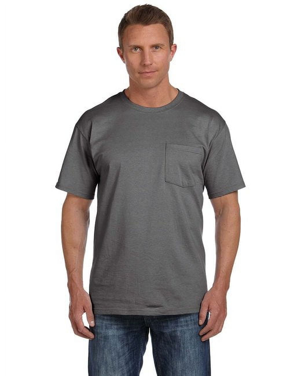 The Fruit of the Loom Adult HD Cotton Pocket T-Shirt - CHARCOAL GREY - S - Walmart.com