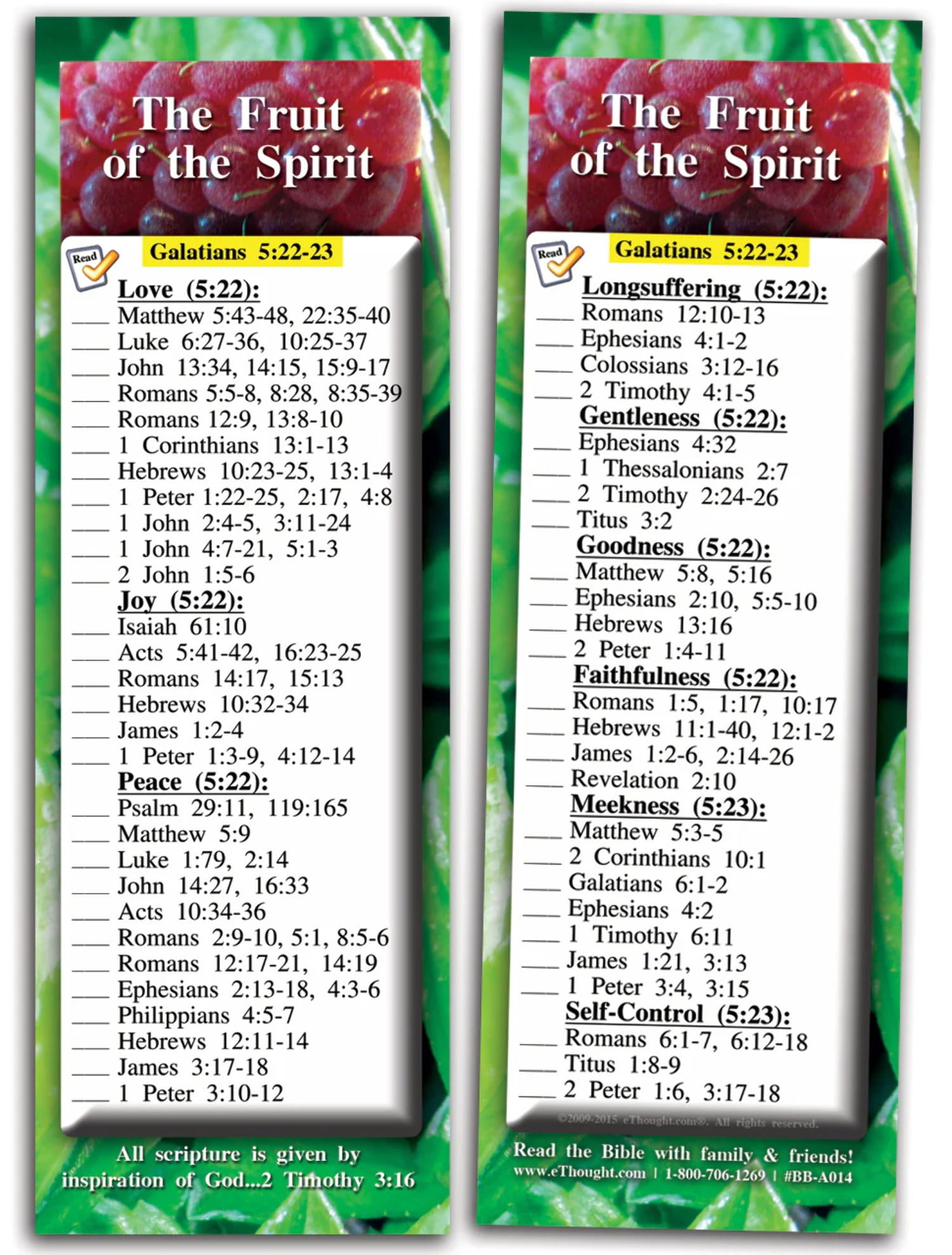 The Fruit of the Spirit - Pack of 25 Cards - Walmart.com