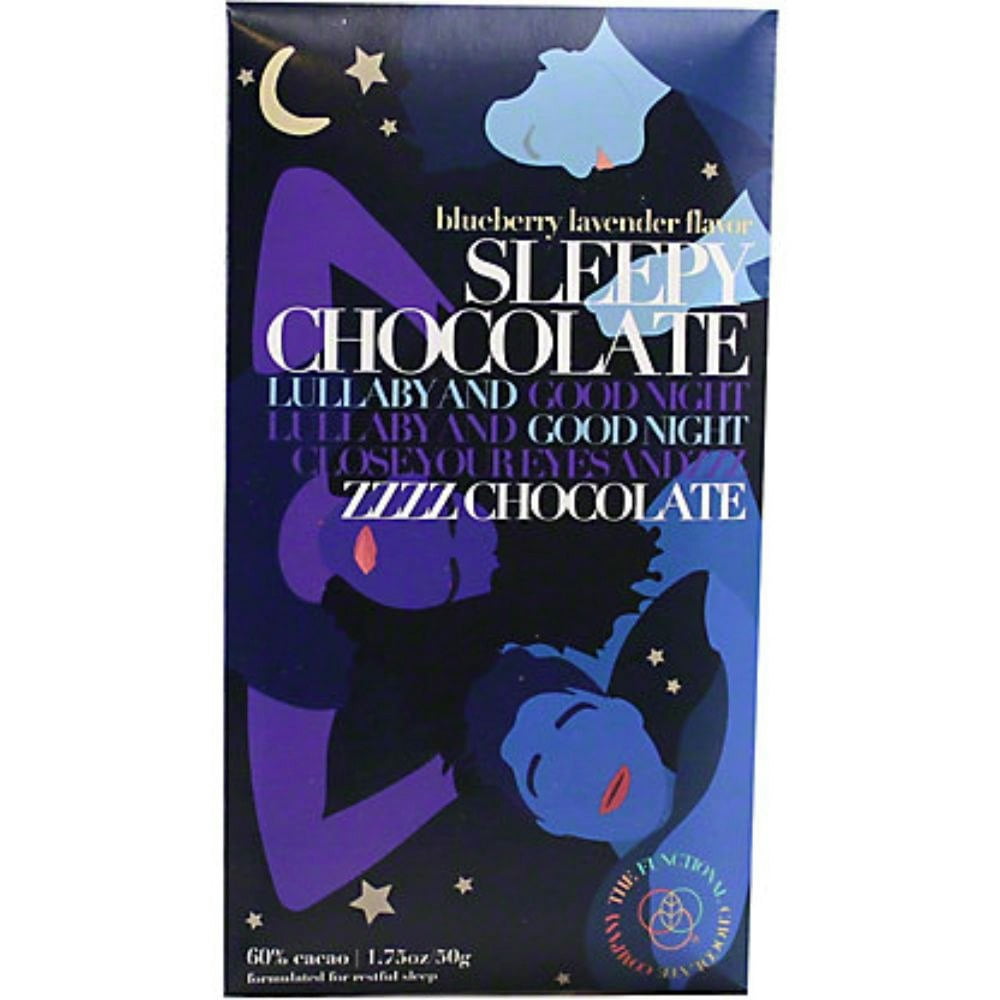 The Functional Chocolate Sleepy Blueberry Chocolate Bar 1.75 oz (Pack ...