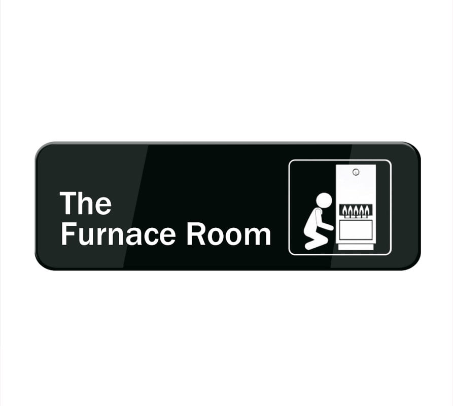 The Furnace Room Sign,Acrylic Sign Safety Informative Sign With Symbols ...