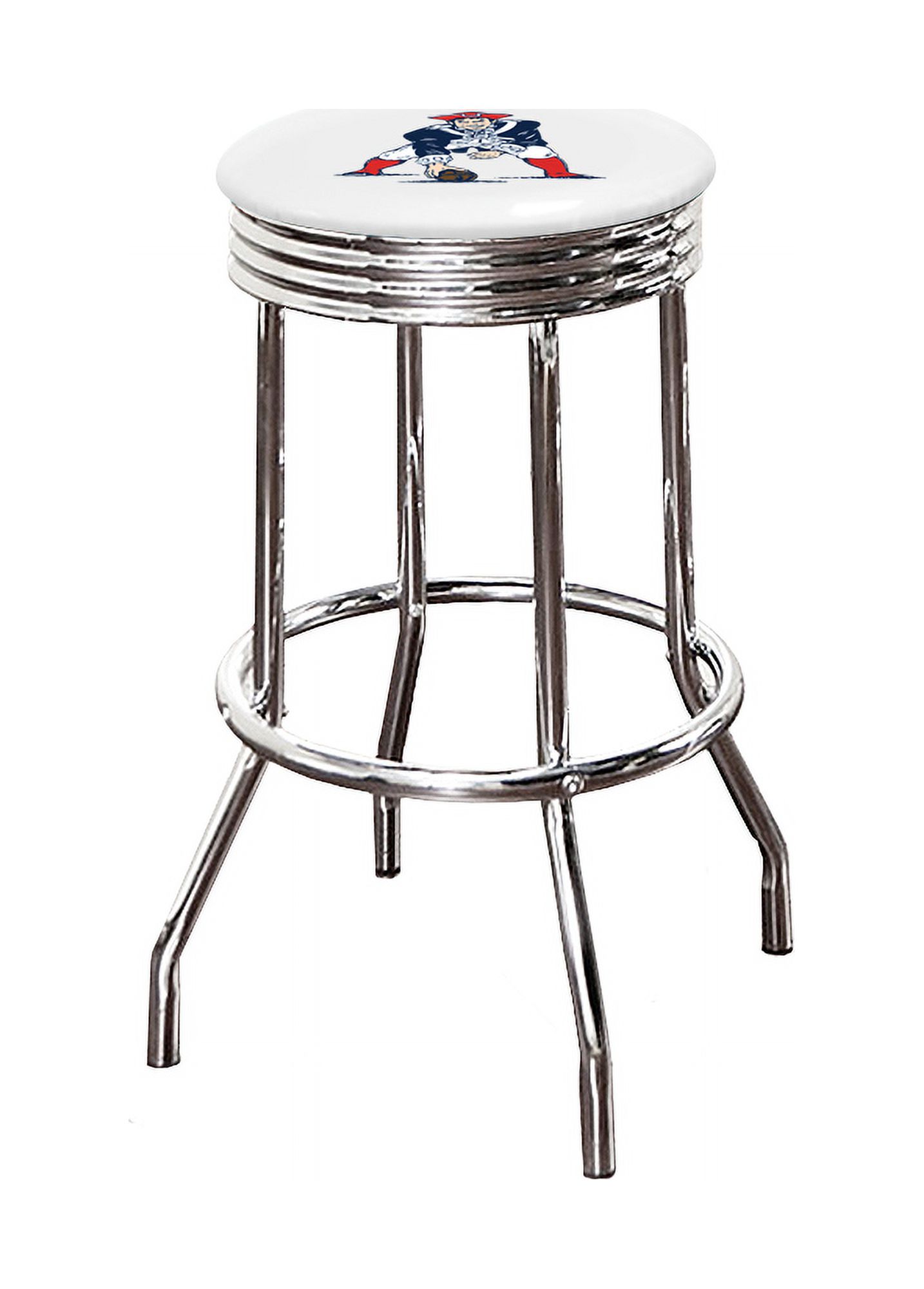 The Furniture King Bar Stool 24" Tall Backless Chrome Metal Stool ...
