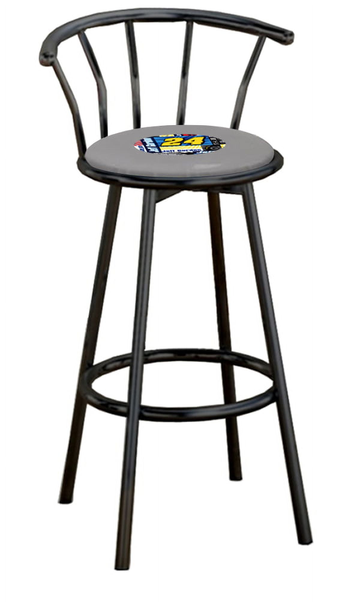 The Furniture King Bar Stool Black Metal with a Sports Themed Themed ...