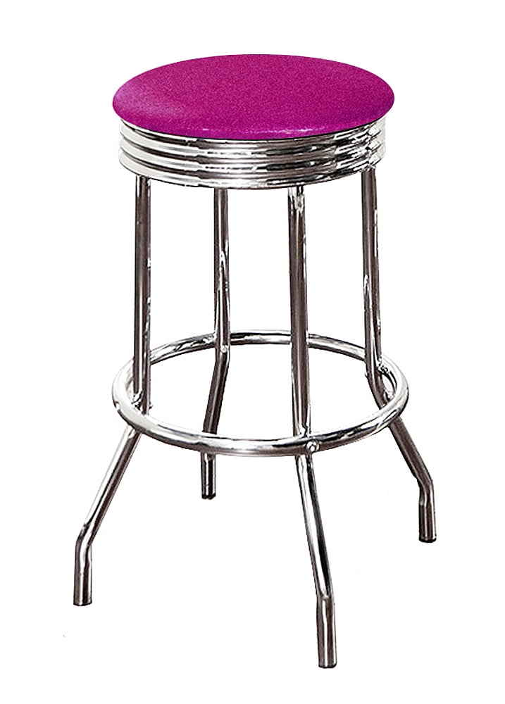 The Furniture King Bar Stool Retro Style 24" Tall Chrome Finish Soda ...