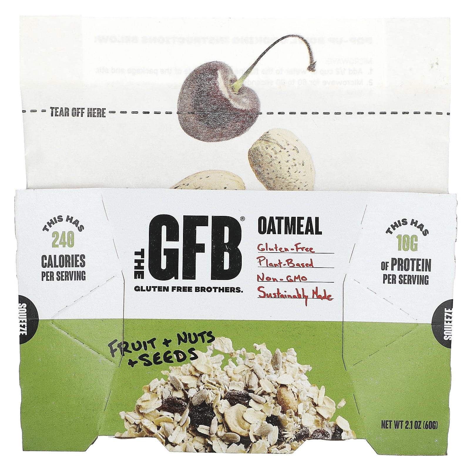 The GFB - Fruit Nut Seeds Oatmeal, 2.1 oz - Walmart.com