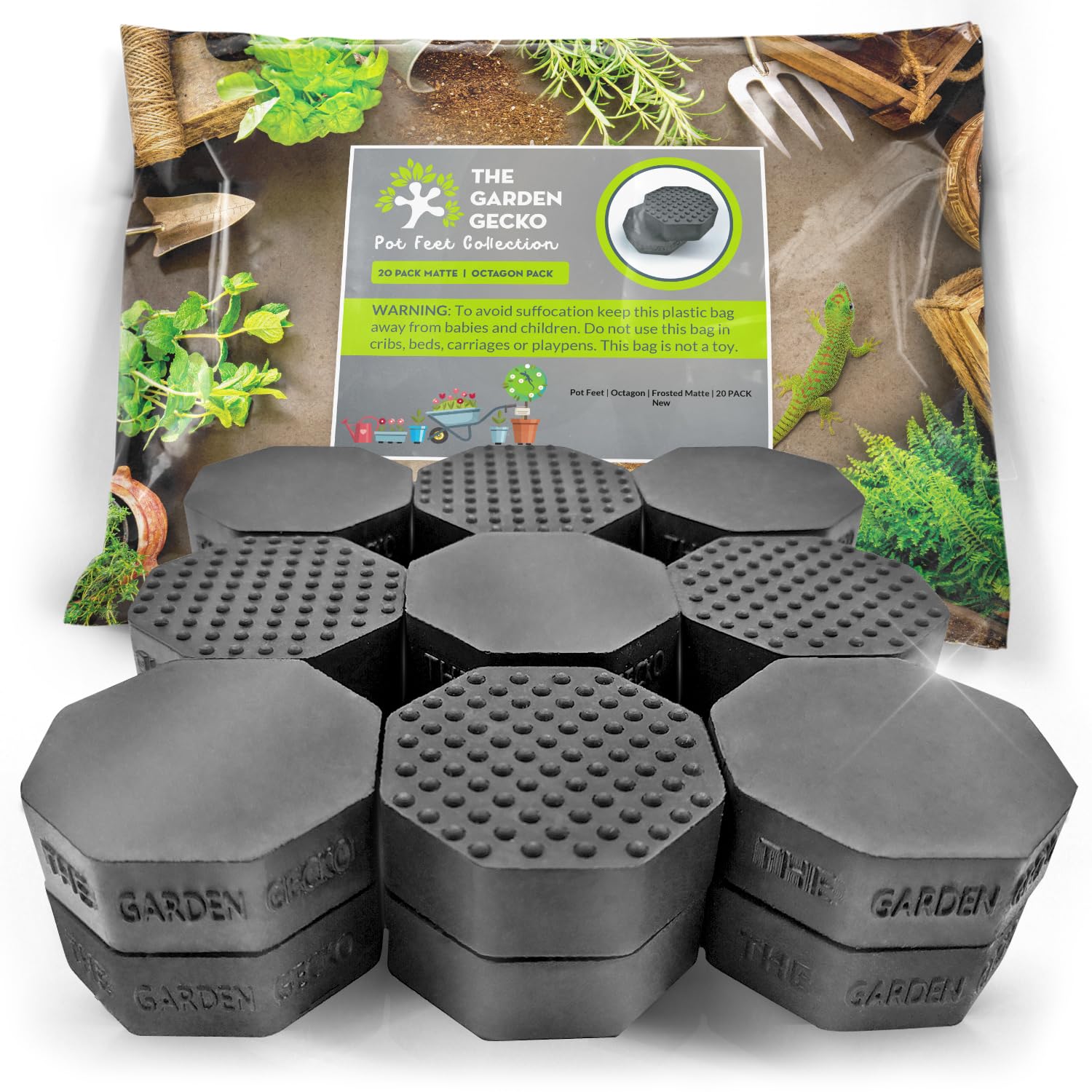 The Garden Gecko Invisible Pot feet for Outdoor Plant pots and Flowers ...