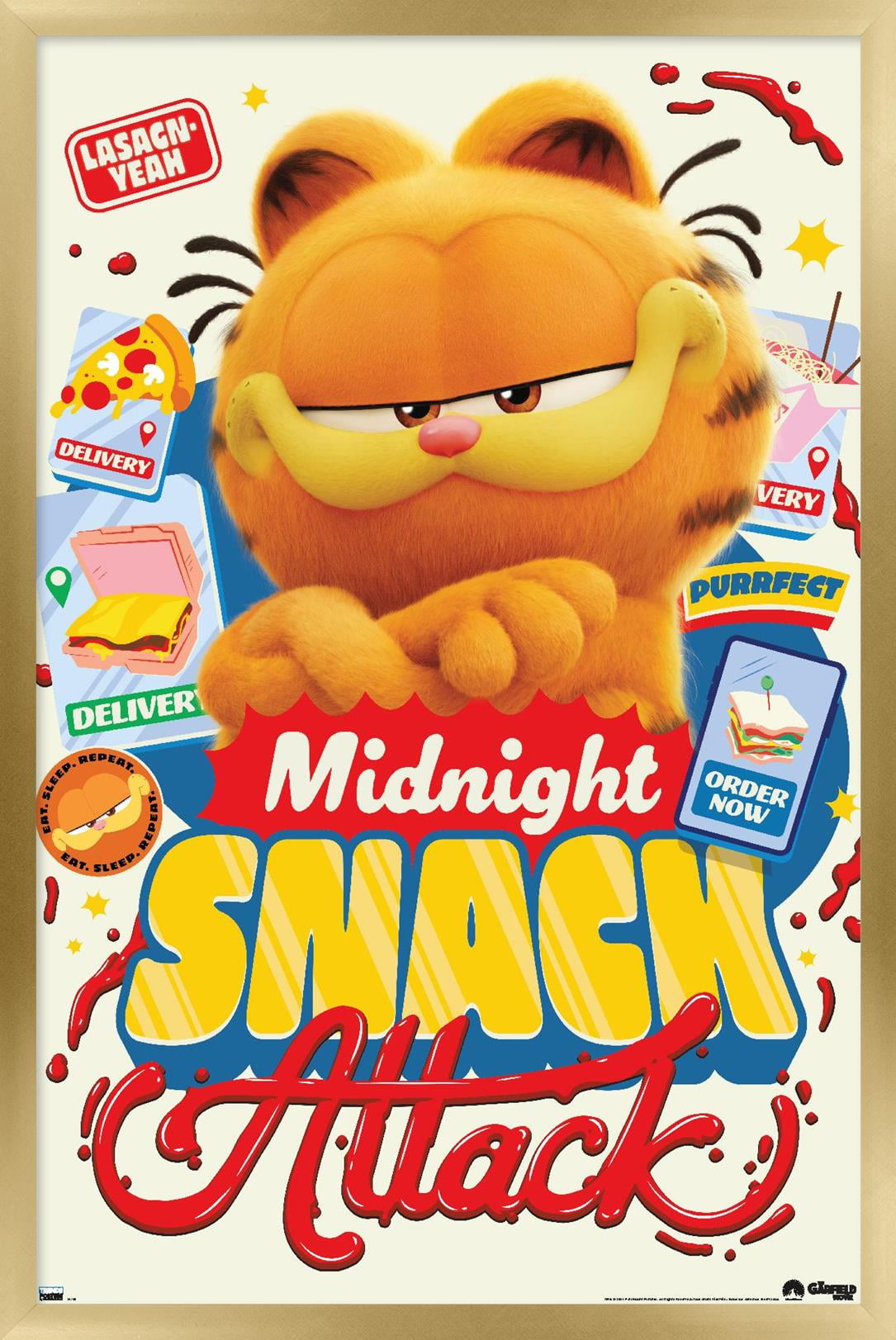 The Garfield Movie - Midnight Snack Attack Wall Poster, 14.725" x 22. ...